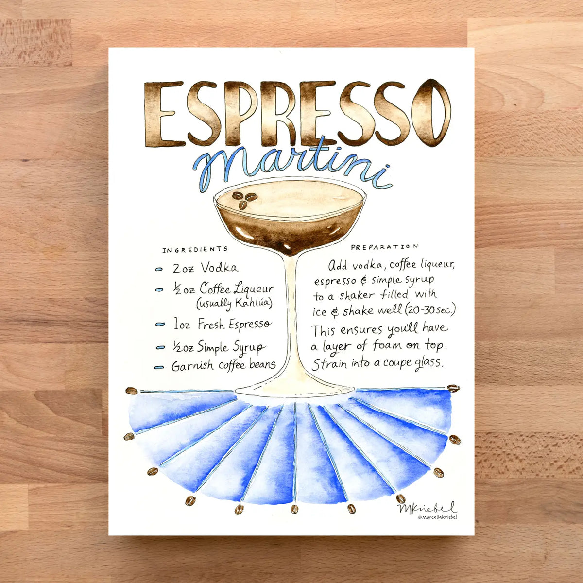 Espresso Martini Cocktail Recipe Art Print– Loft & Vine